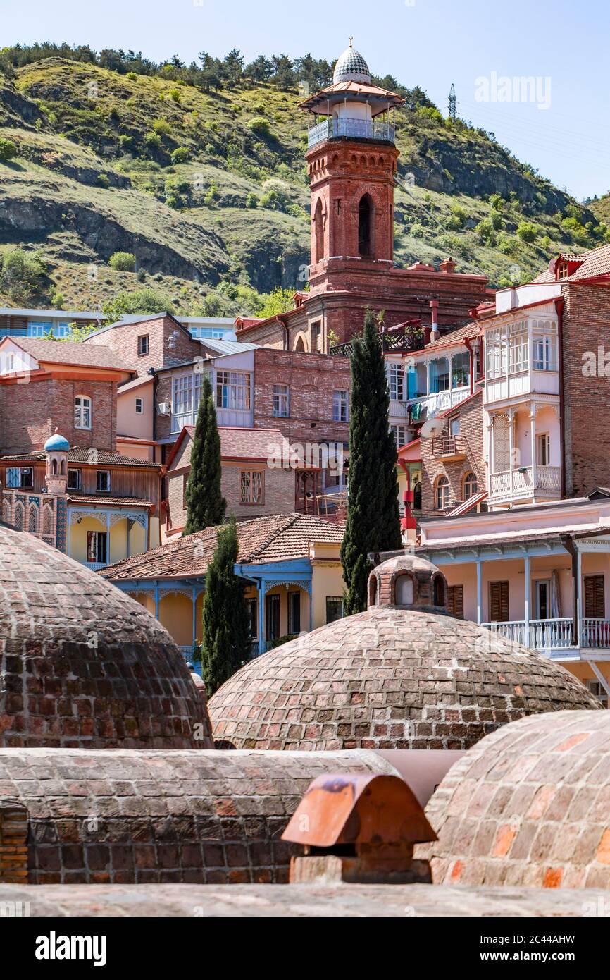 Jumah Mosque and residential buildings in Tbilisi, Georgia Stock Photo ...