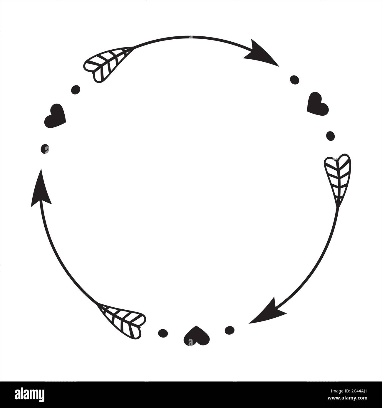 Circle Arrow, Arrow monogram frame vector illustration Stock Vector ...