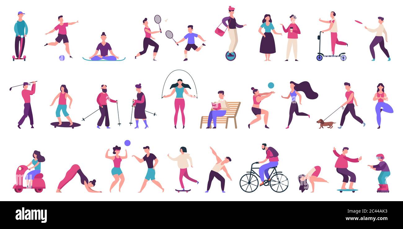 People outdoor activities. Active, healthy lifestyle, jogging, running ...