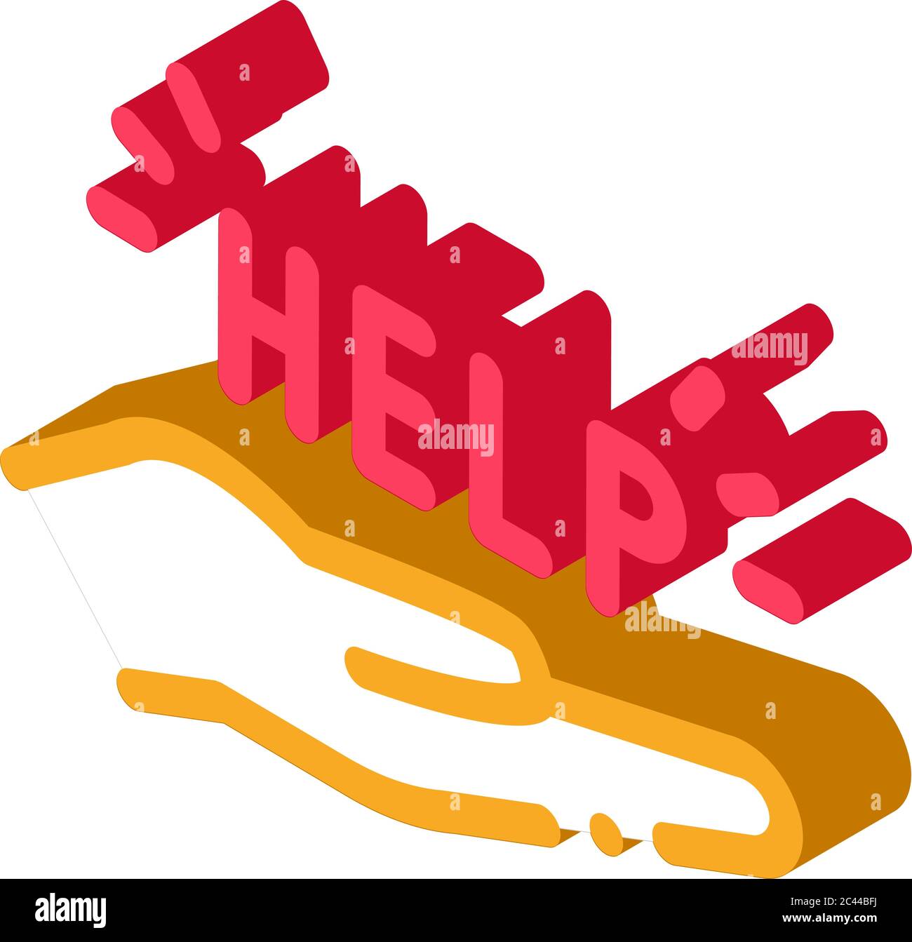 help on palm isometric icon vector illustration Stock Vector Image ...