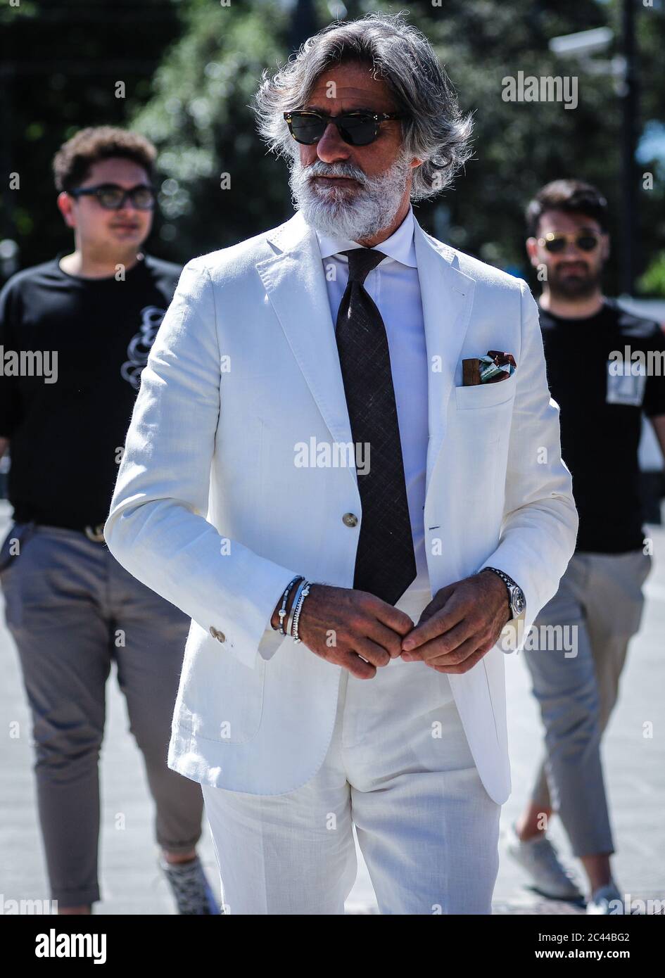FLORENCE, Italy- June 13 2019: Franco Mazzetti on the street in ...