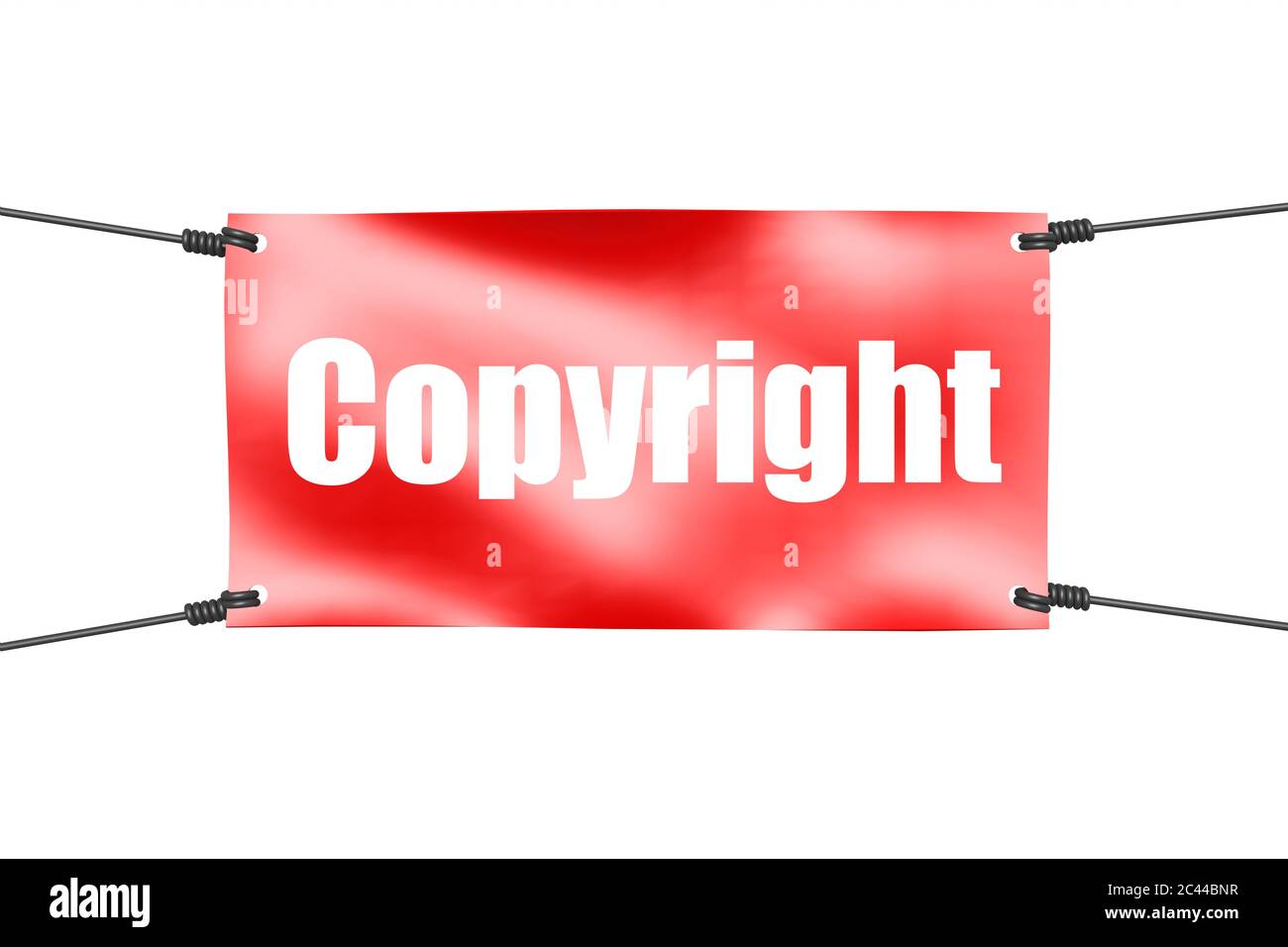 Copyright word with red tie up banner, 3D rendering Stock Photo - Alamy