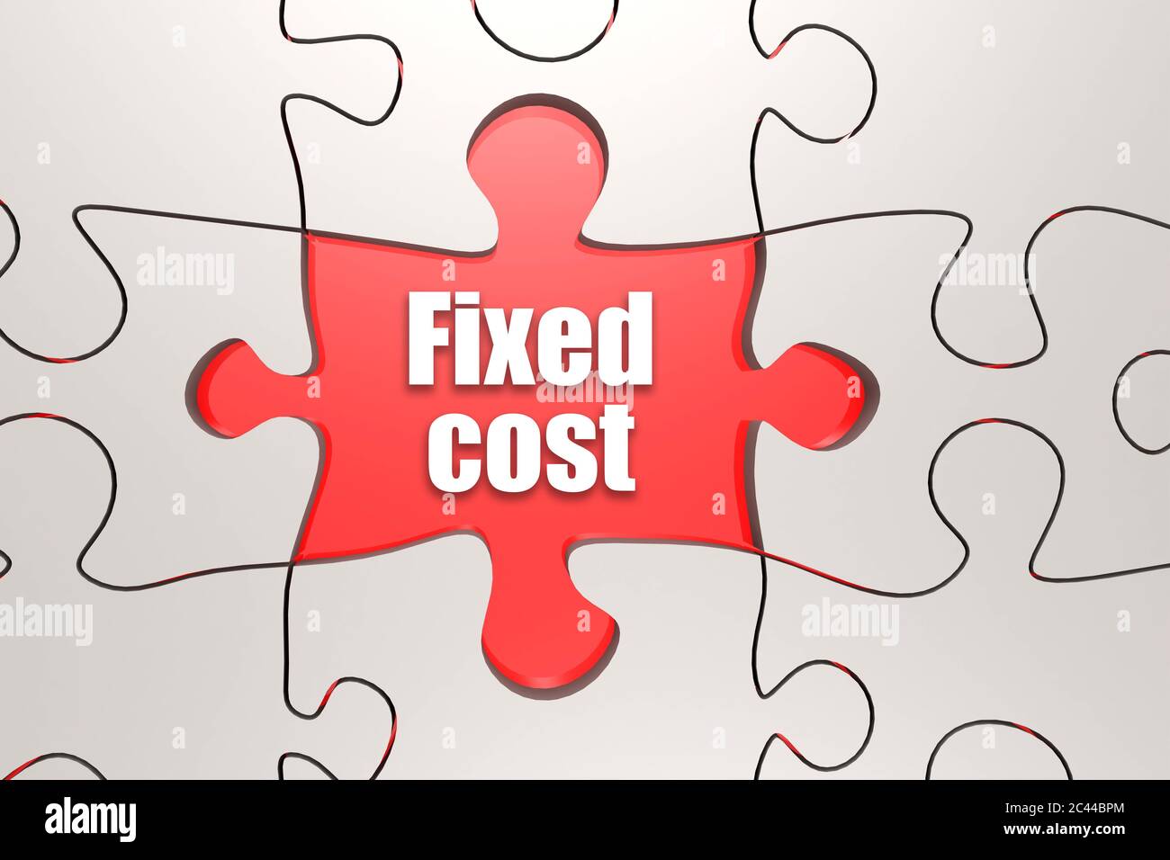 Fixed cost word on jigsaw puzzle, 3D rendering Stock Photo - Alamy