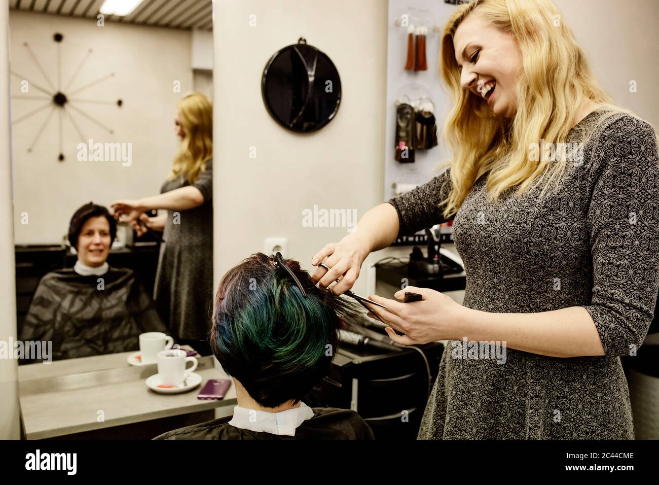 Hairdresser cutting hi-res stock photography and images - Alamy