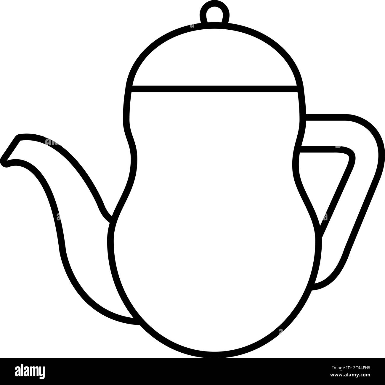 tea jug icon over white background, line style, vector illustration ...