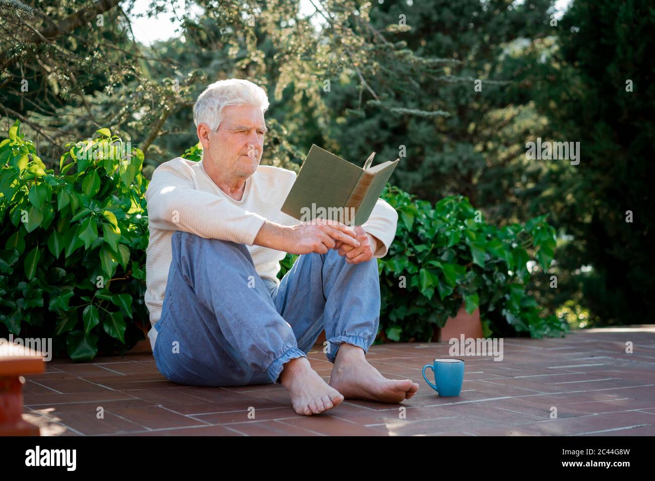 Man sitting reading book hi-res stock photography and images - Alamy