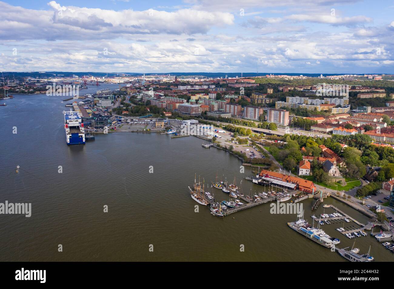 Sweden, Gothenburg, Aerial view of port Stock Photo - Alamy