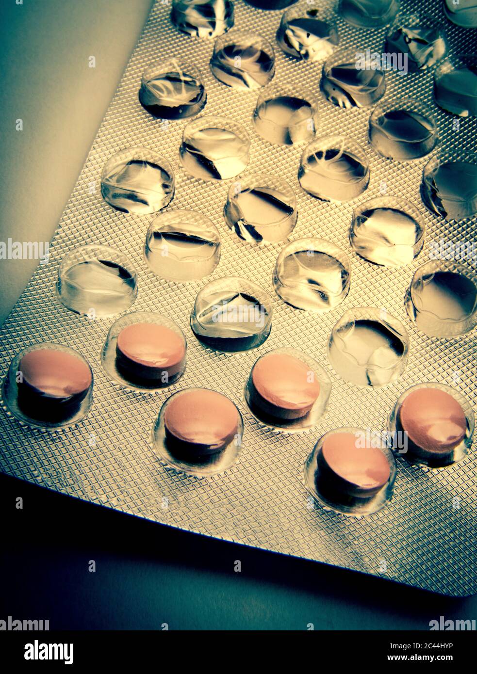 Capsules in a blister Stock Photo - Alamy