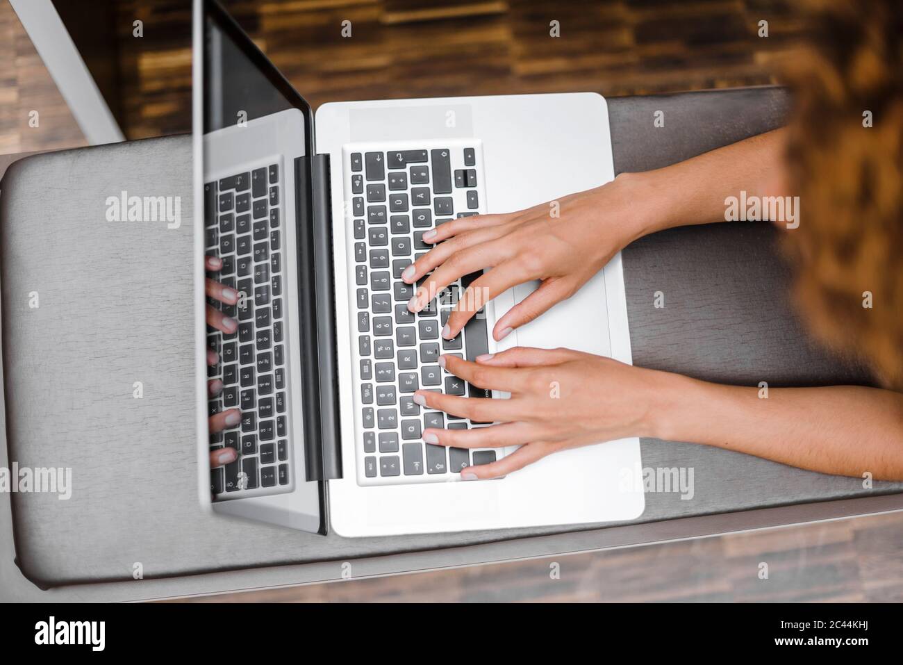 Typing on keyboard birds eye view hi-res stock photography and images ...