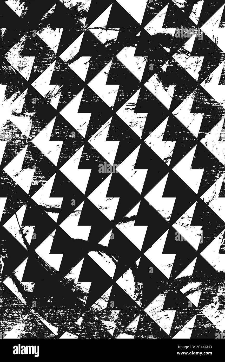 Grunge abstract geometric pattern. Vertical black and white backdrop ...