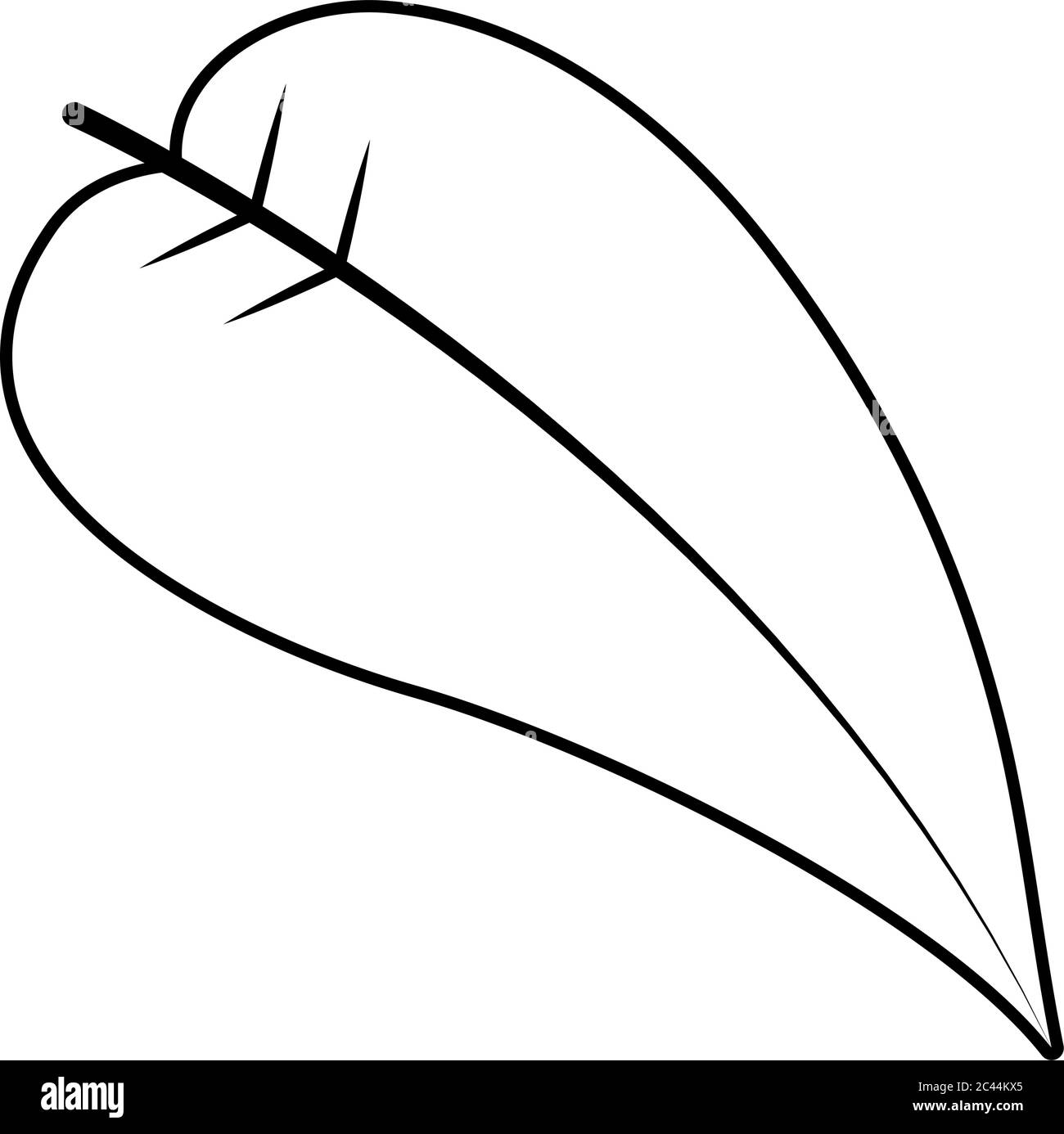 anthurium leaf icon over white background, line style, vector ...
