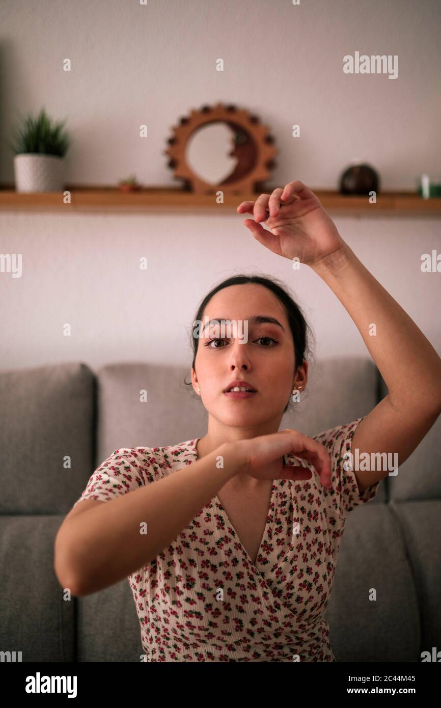 Back view dancing woman hi-res stock photography and images - Alamy