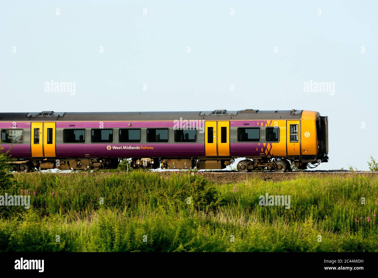 West Midlands Railway Class 172 diesel train, side view, Warwickshire ...