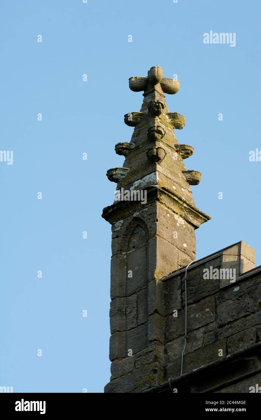 A pinnacle on the tower of St. Michael`s Church, Budbrooke ...