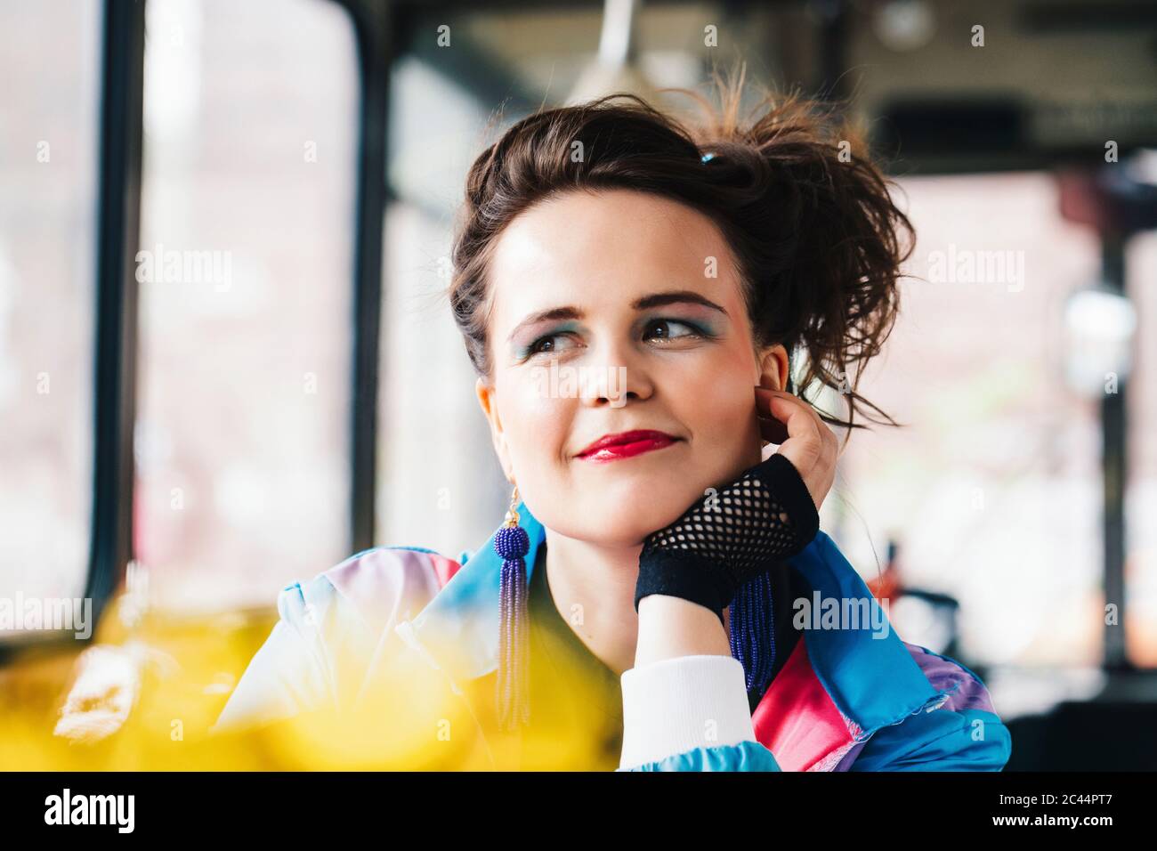 Old woman on bus hi-res stock photography and images - Alamy