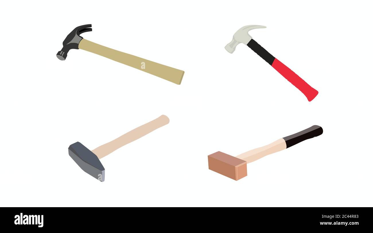Vector Isolated Set of Different Hammers Stock Vector Image & Art - Alamy