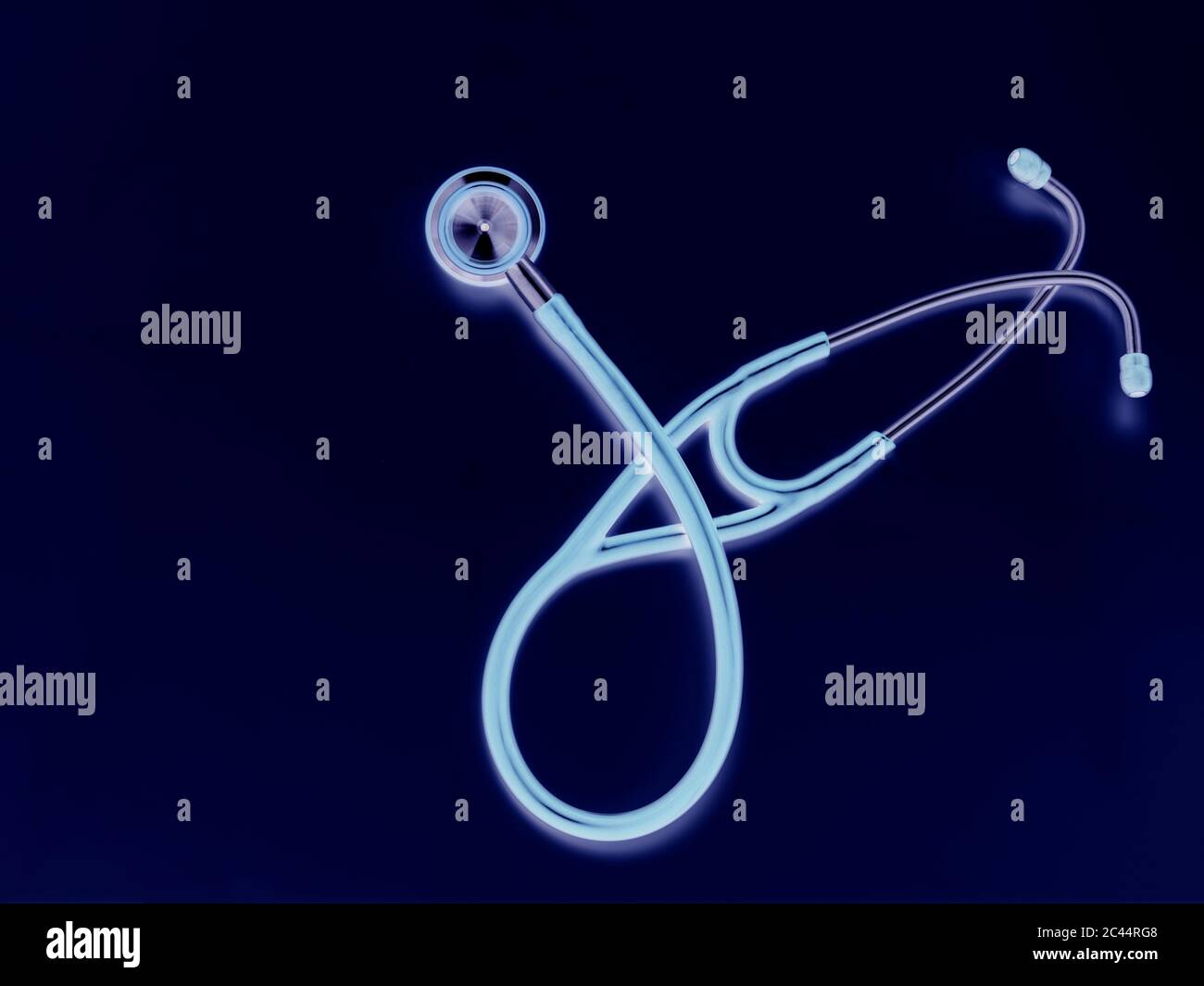 Stethoscope on blue background Stock Photo - Alamy