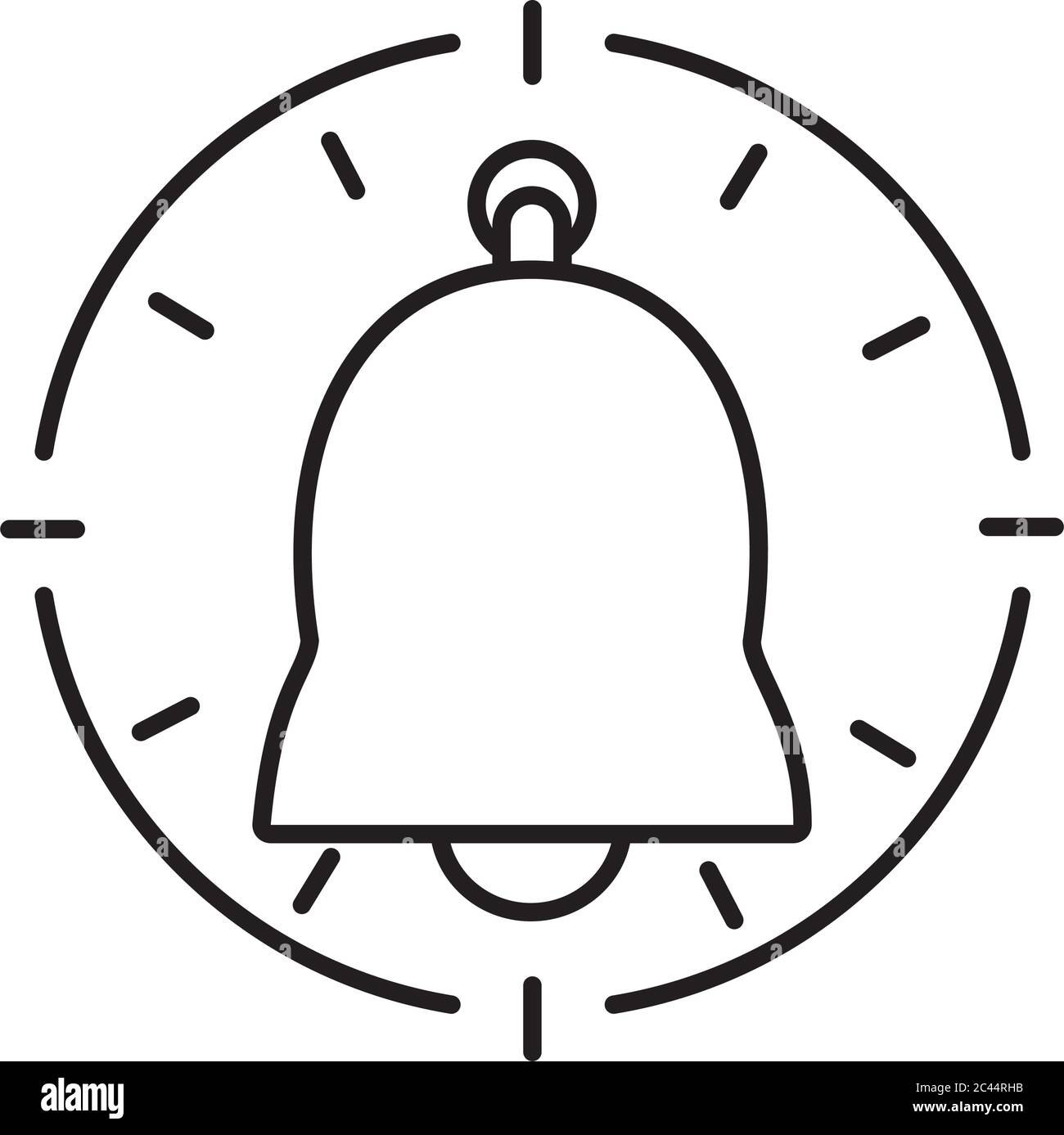 Clock bell icon over Black and White Stock Photos & Images - Alamy