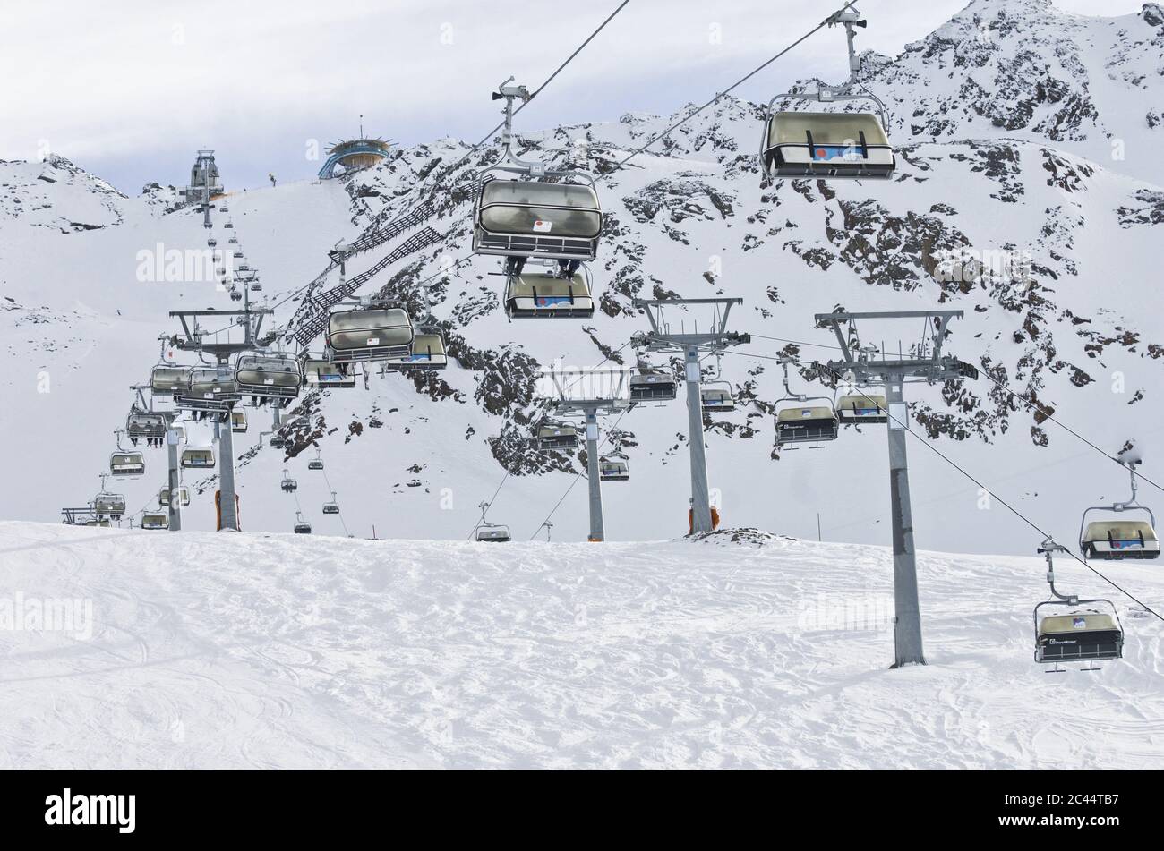 Ski lift in Sölden, Tyrol, Austria Stock Photo - Alamy