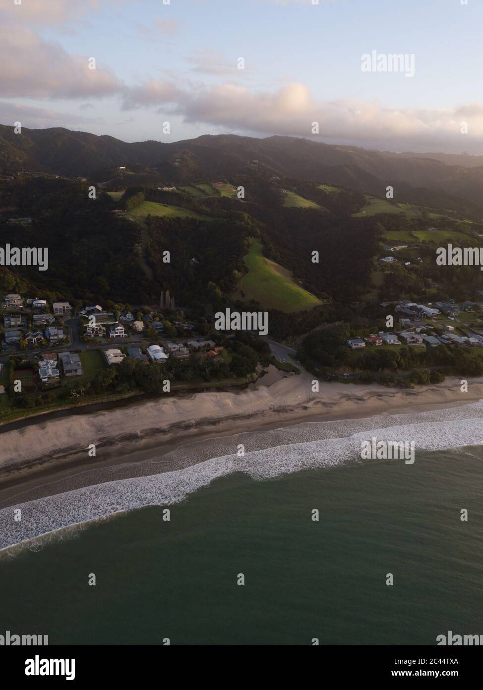 Aerial photo of a rural surf area, New Zealand Stock Photo - Alamy