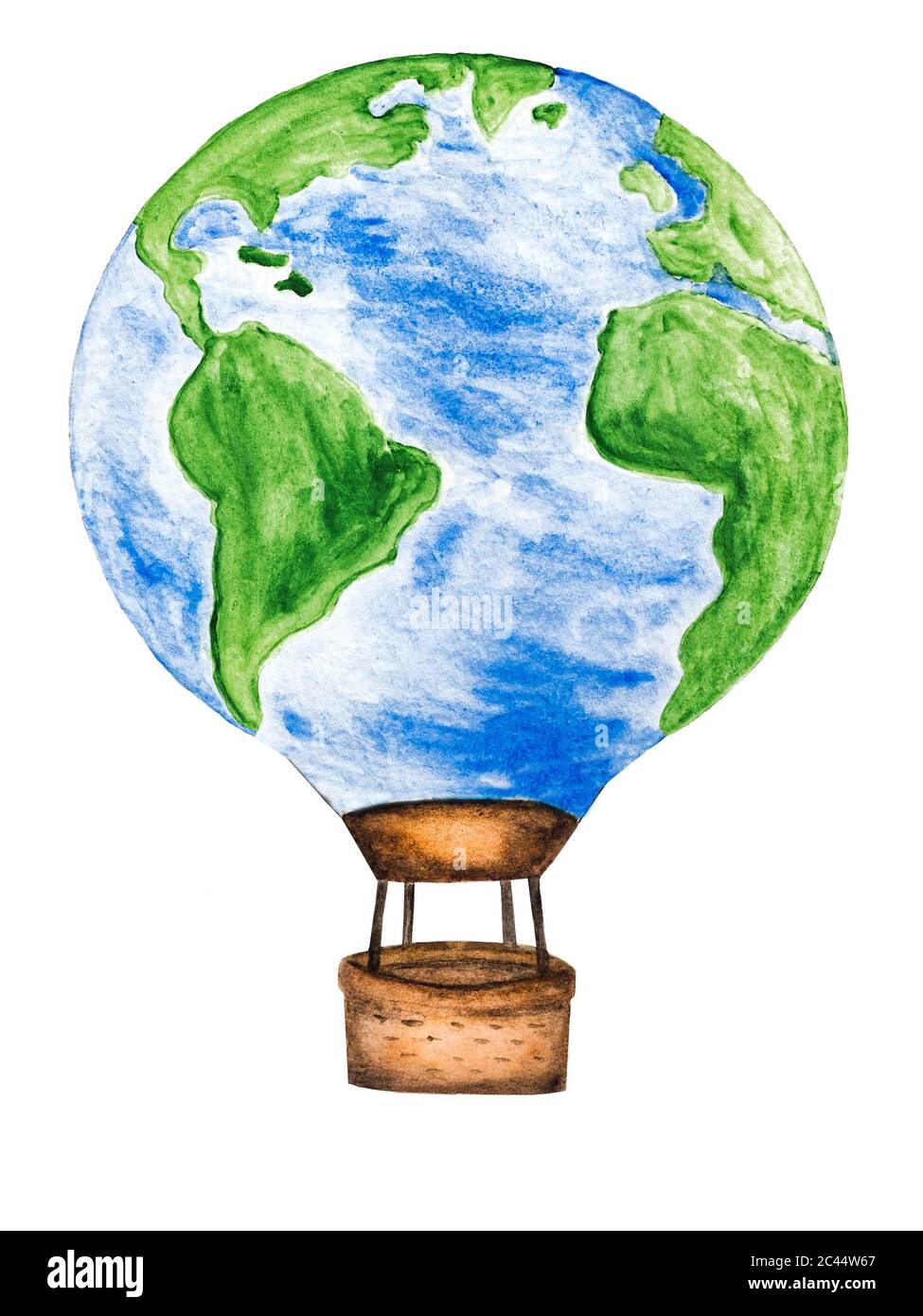 Hot air balloon illustration map hi-res stock photography and images ...