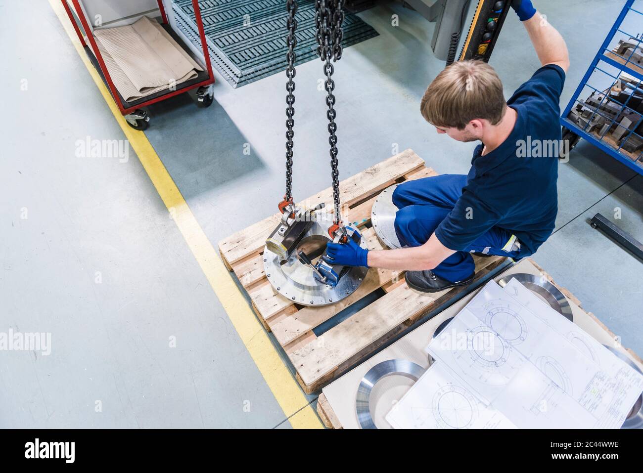 Crane hook young factory hi-res stock photography and images - Alamy