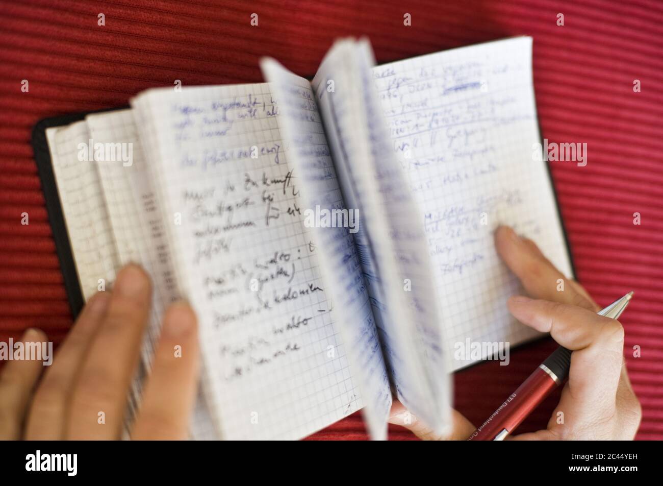 Woman with notebook Stock Photo - Alamy