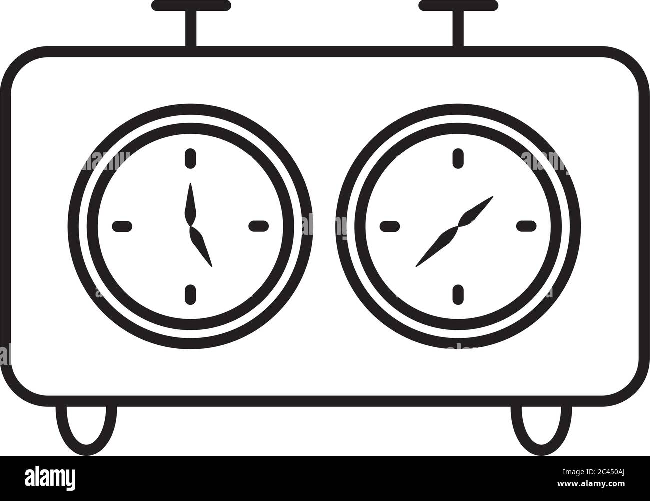 chess clock icon over white background, line style, vector illustration ...