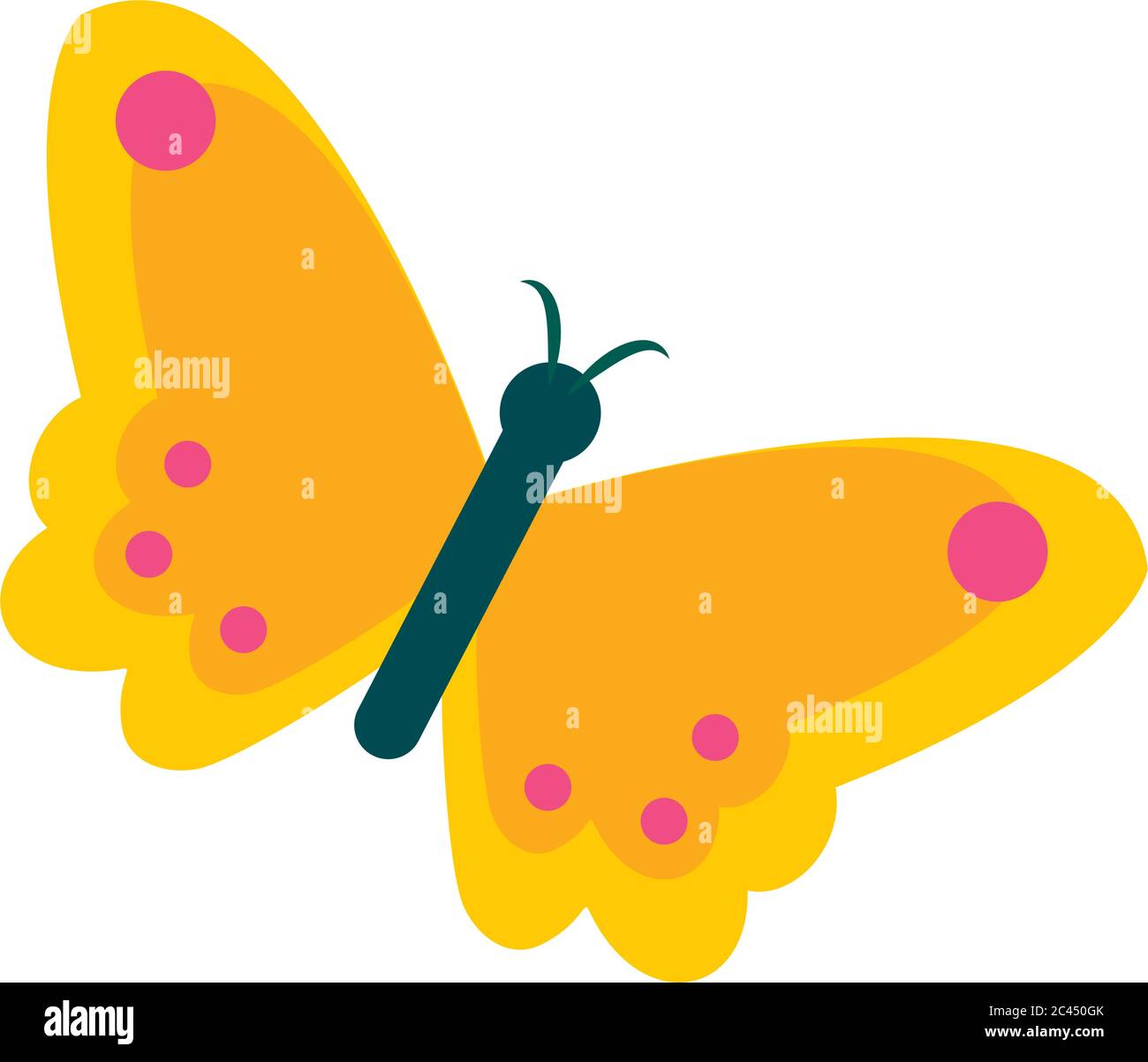 beautiful butterfly icon over white background, flat style, vector ...