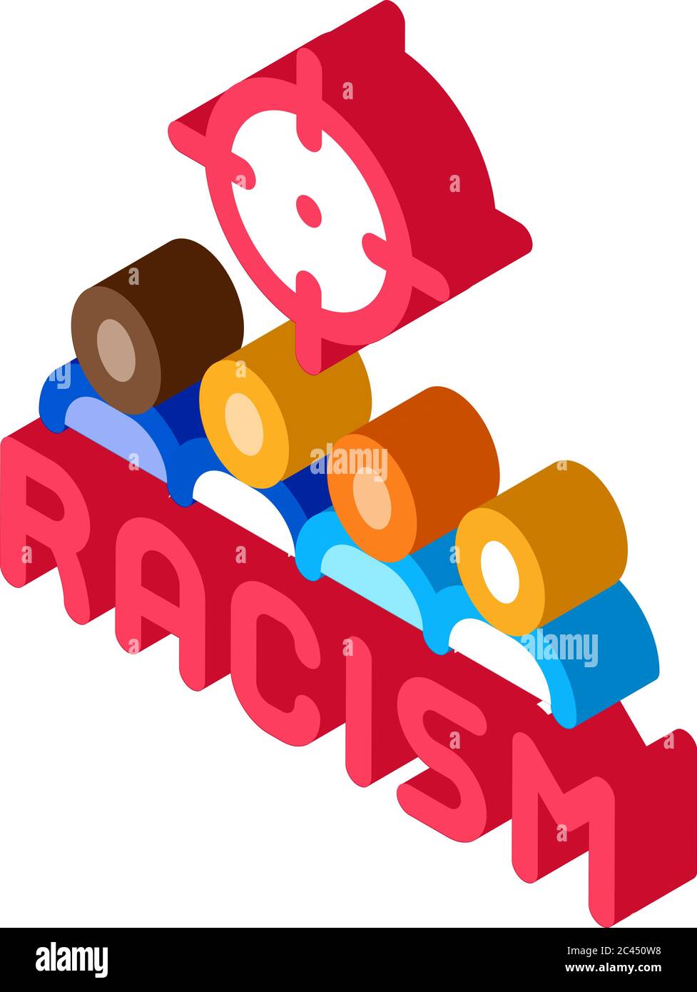 racism target aim isometric icon vector illustration Stock Vector Image ...