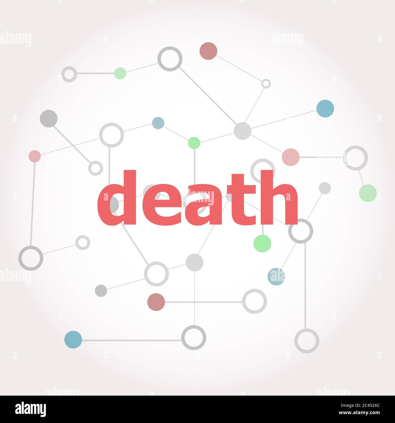 Text Death. Social concept . Connected lines with dots Stock Photo - Alamy