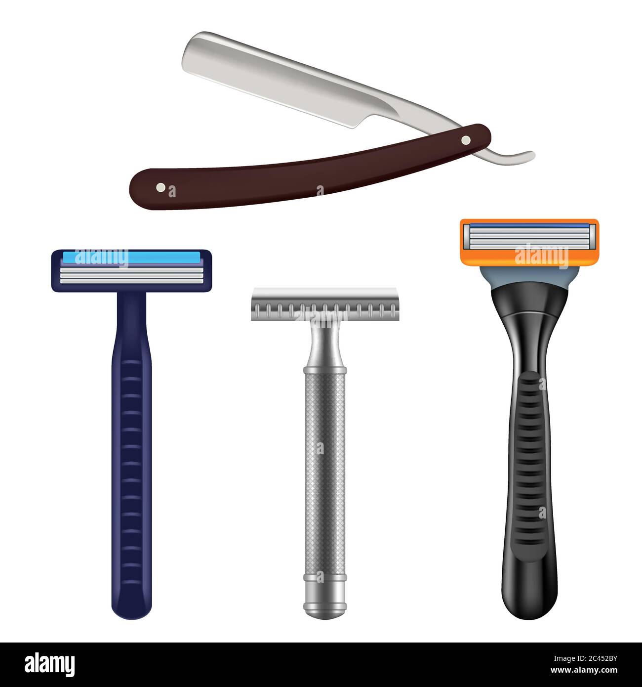 Shaving razor mockup set, vector realistic illustration Stock Vector ...