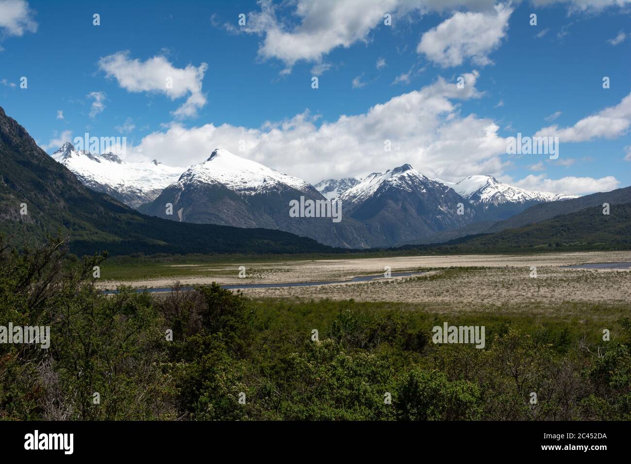 Beautiful scenery of a landscape of the Chilean Patagonia in the Aysen ...