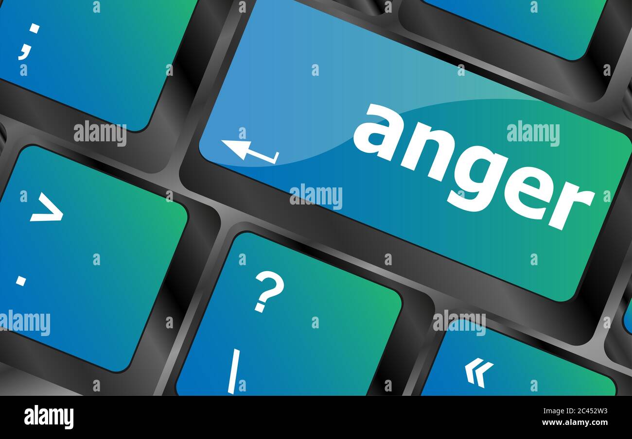 anger Button on Modern Computer Keyboard key Stock Photo - Alamy