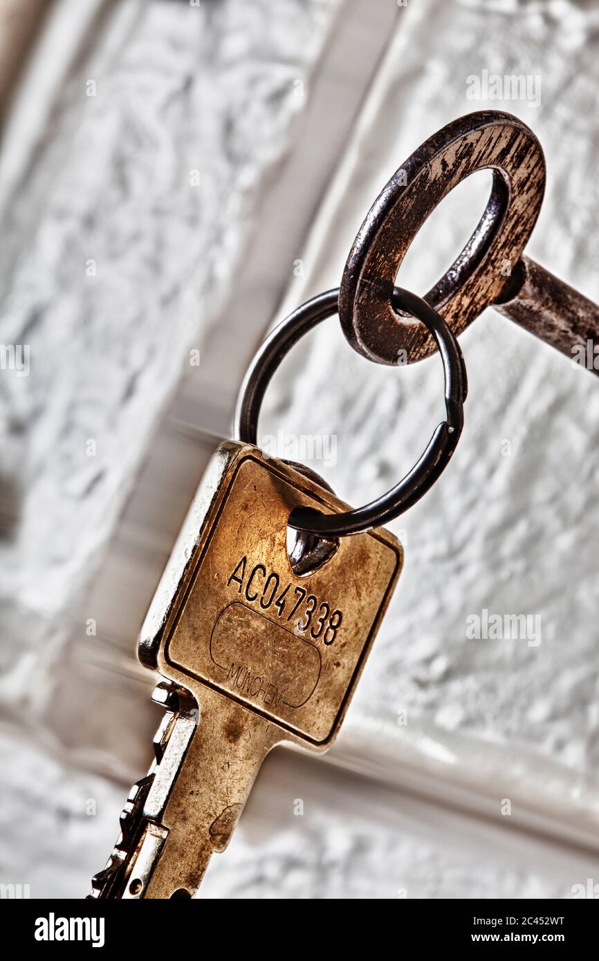 Two keys on a bunch of keys Stock Photo - Alamy