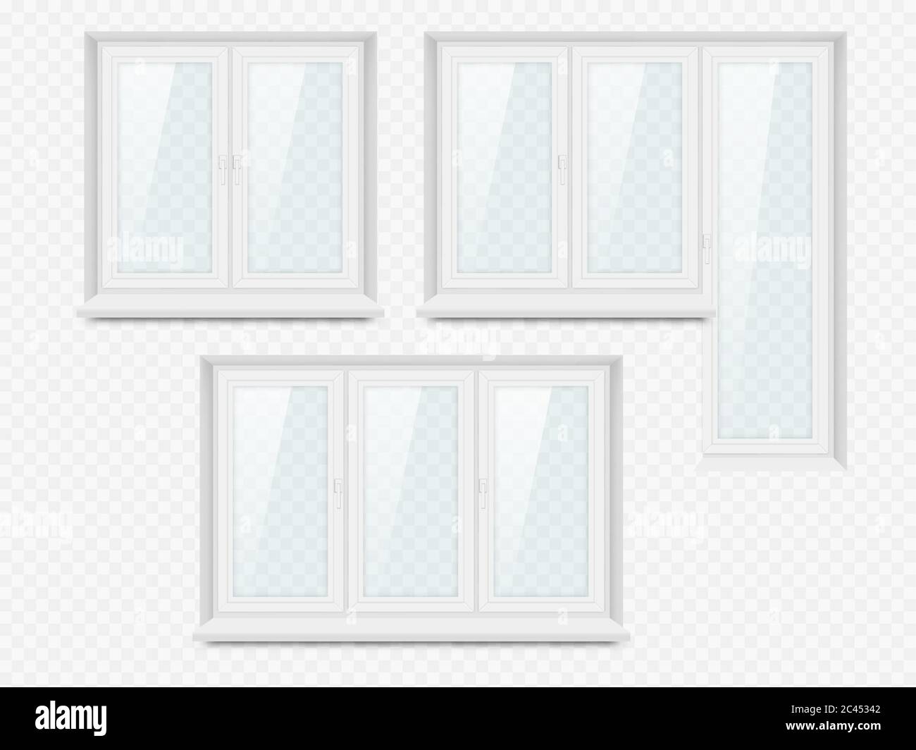 Vector realistic white plastic window icon set Stock Vector Image & Art ...
