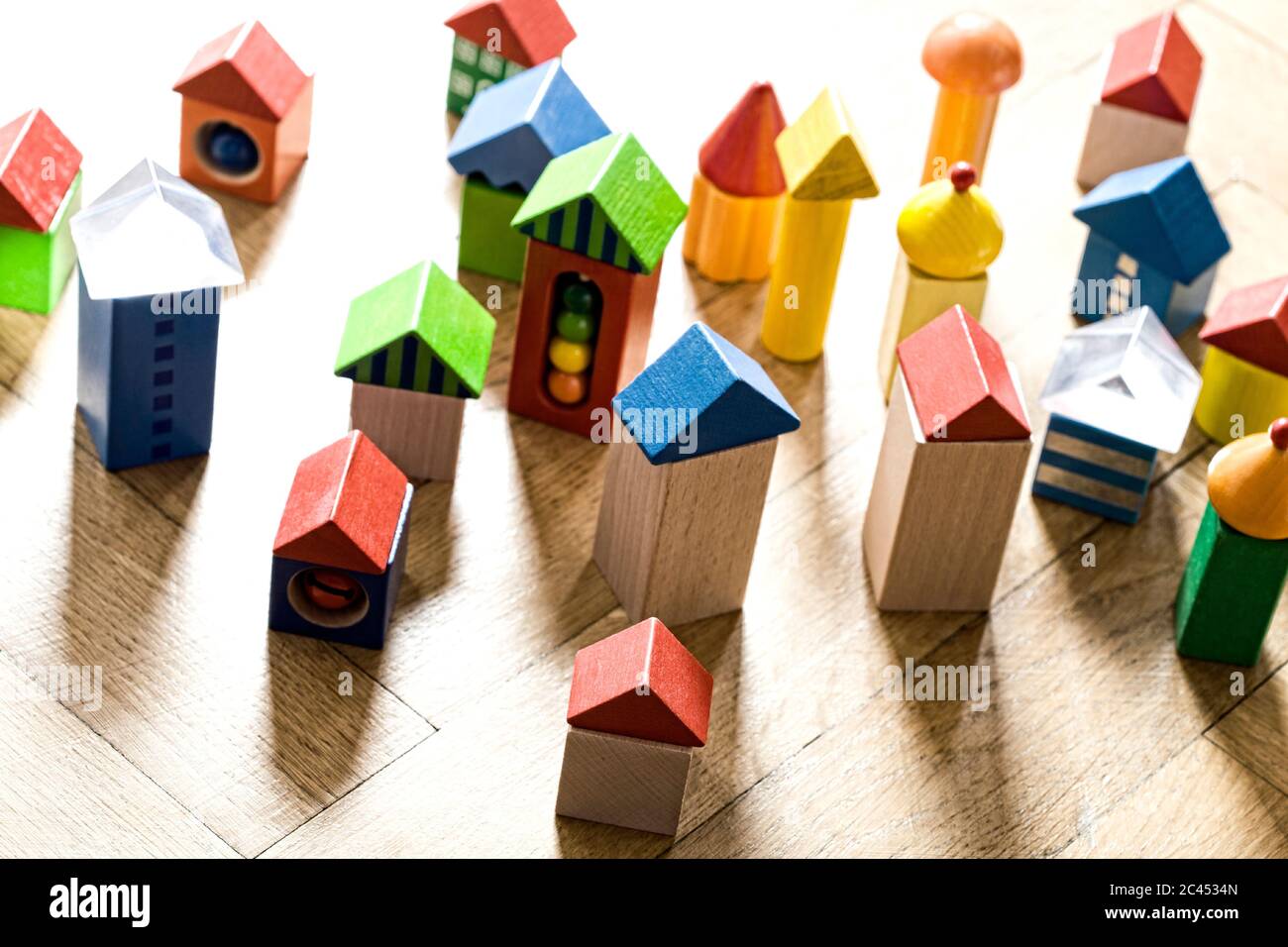 Colorful toy blocks hi-res stock photography and images - Alamy