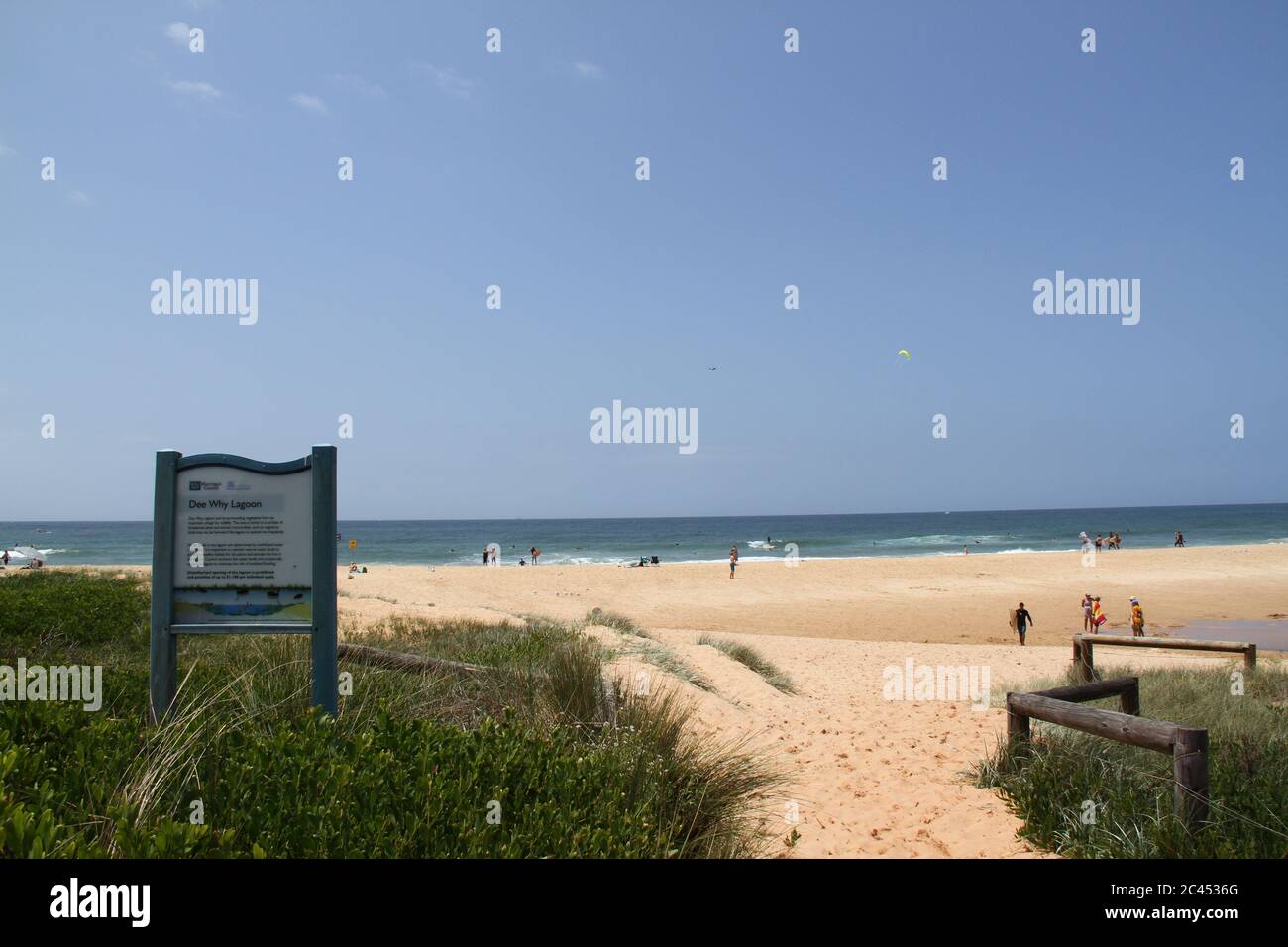 The sign for Dee Why Lagoon on Dee Why Beach in Sydney’s Northern ...