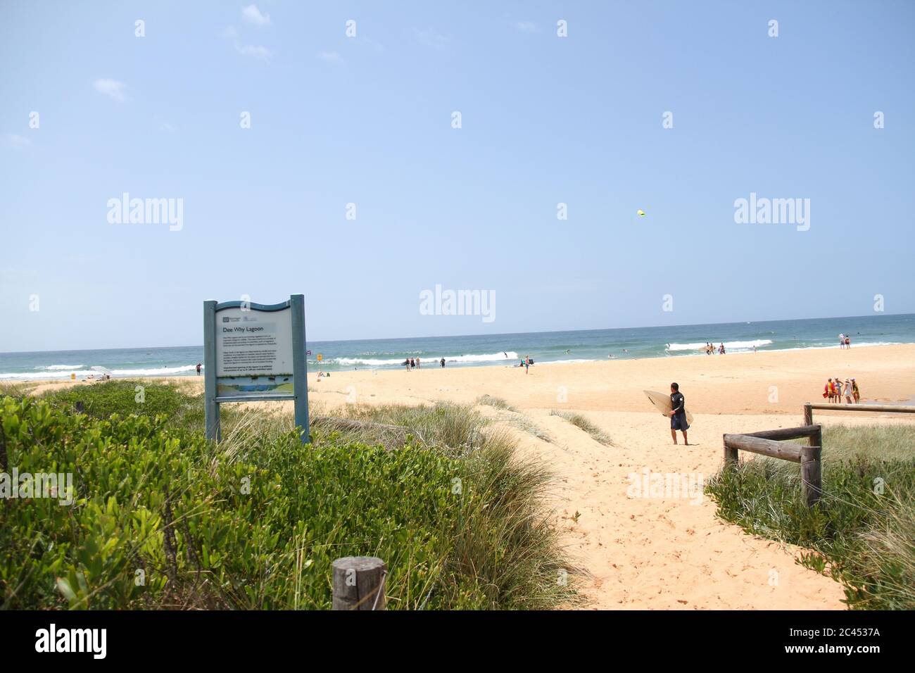 The sign for Dee Why Lagoon on Dee Why Beach in Sydney’s Northern ...