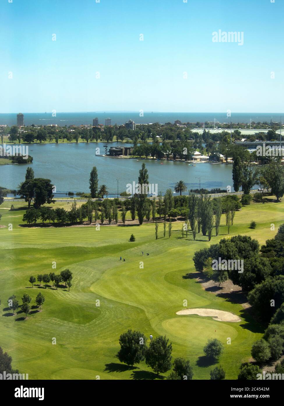 Golf course on a lake, Melbourne, Australia Stock Photo - Alamy