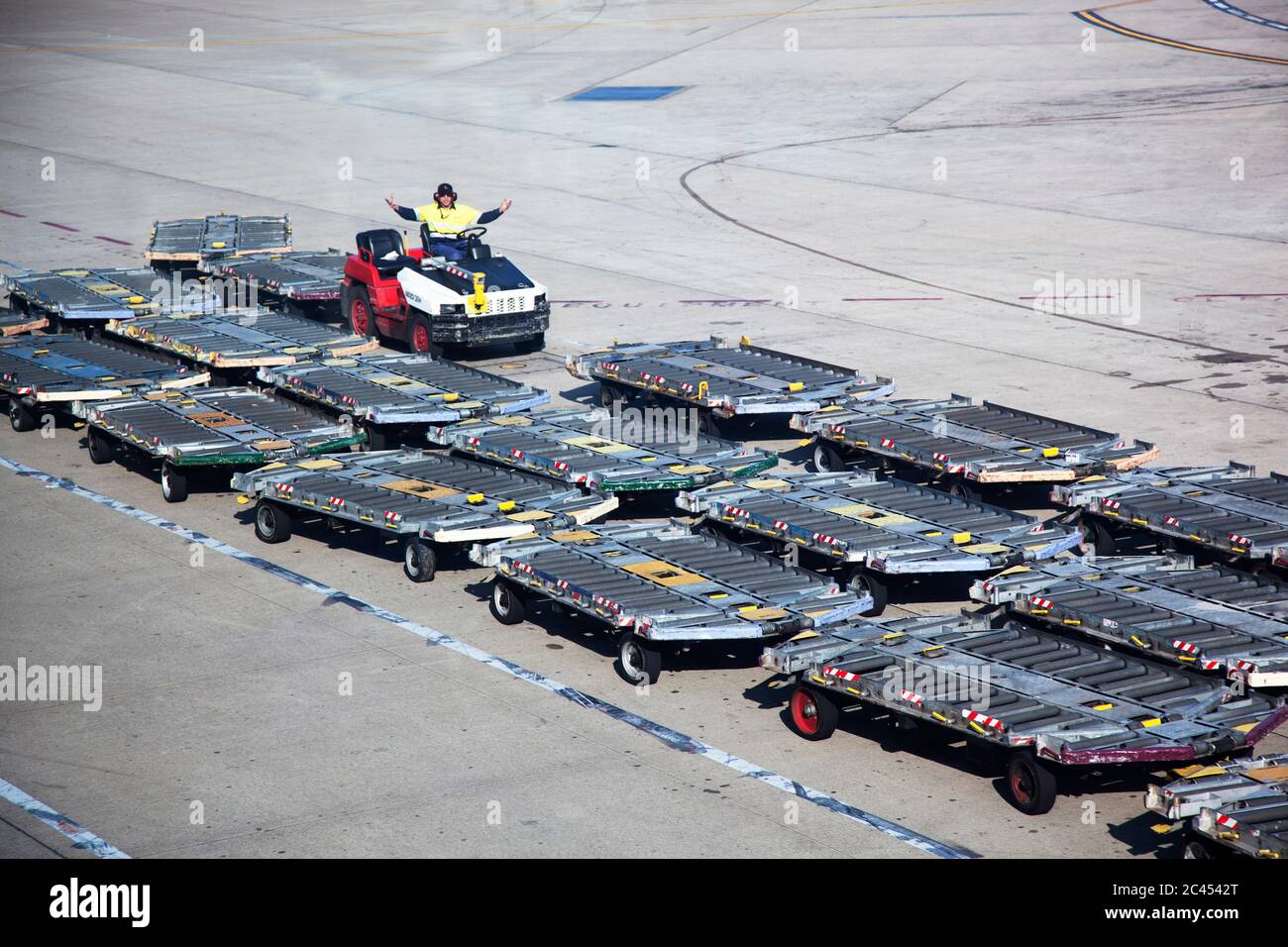 Trailers on the tarmac at Melbourne Airport, Australia Stock Photo - Alamy