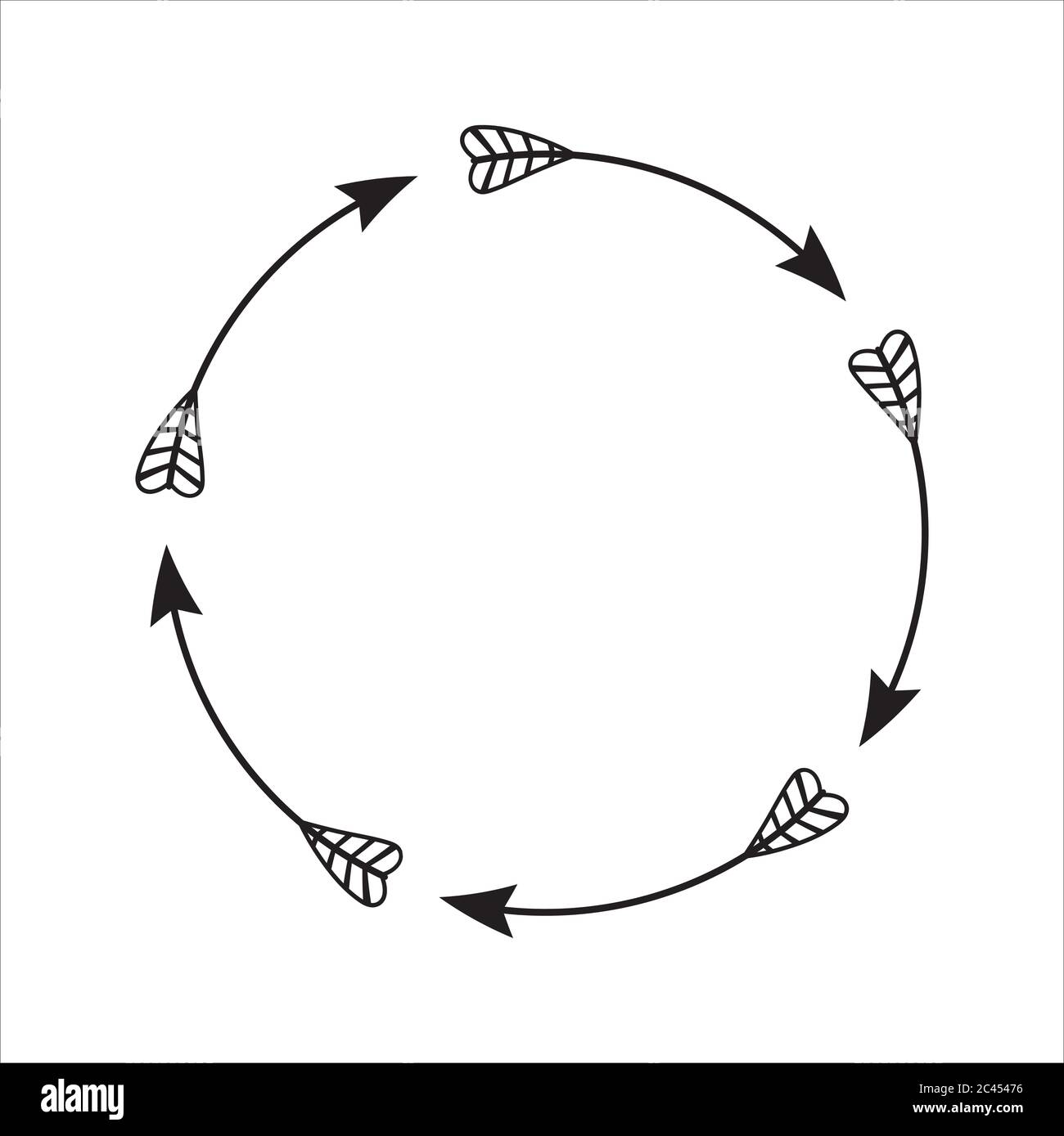 Circle Arrow, Arrow monogram frame vector illustration Stock Vector ...