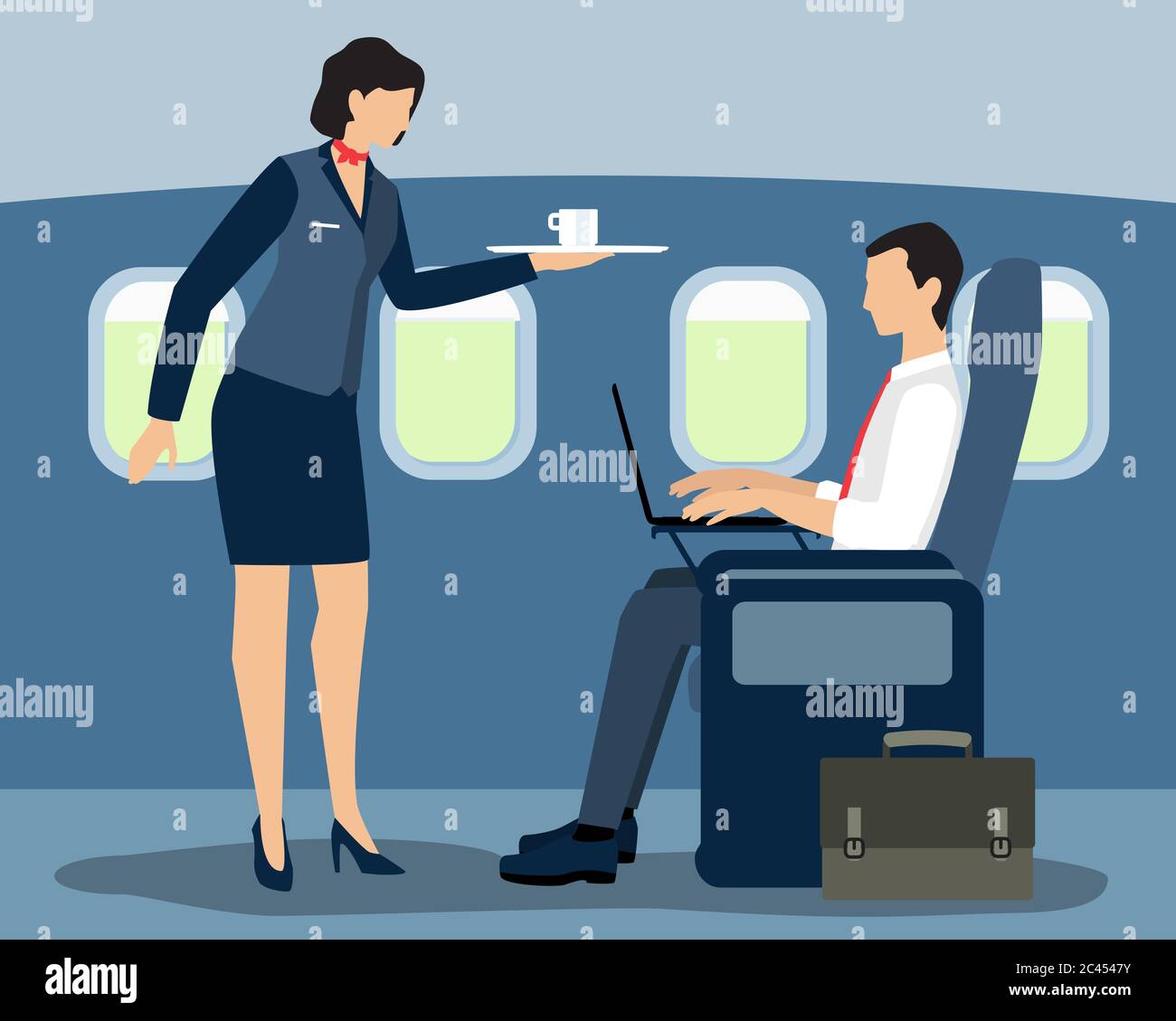 Male flight attendant, serving Stock Vector Images - Alamy