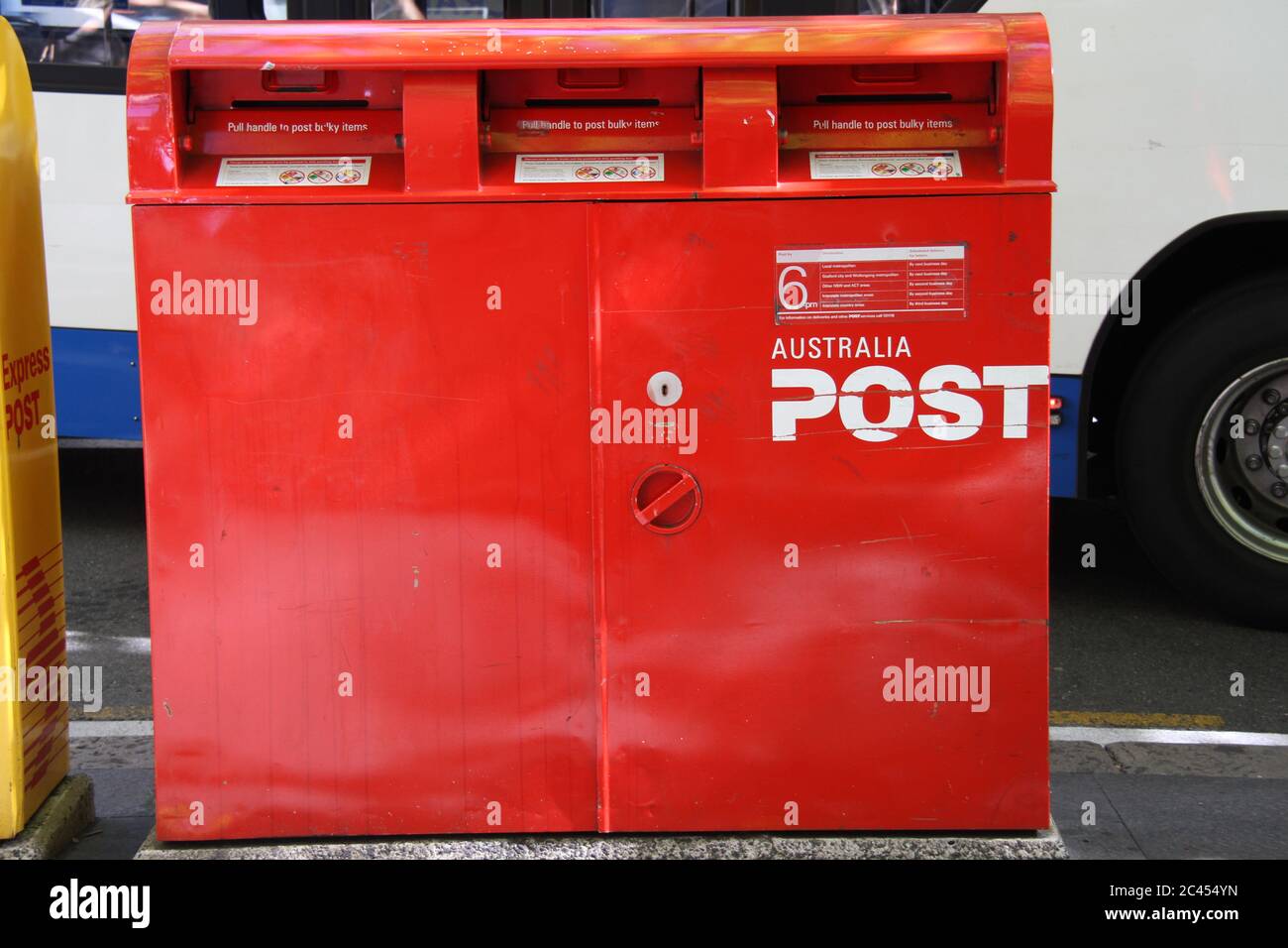 An Australia Post post box outside the QVB post office on Market Street ...