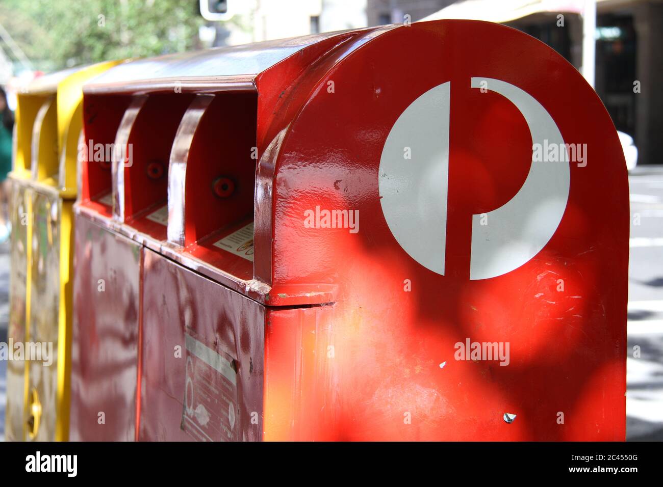 An Australia Post post box outside the QVB post office on Market Street ...