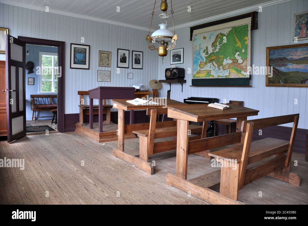 Old classroom in the Skogar open air museum, Iceland Stock Photo - Alamy