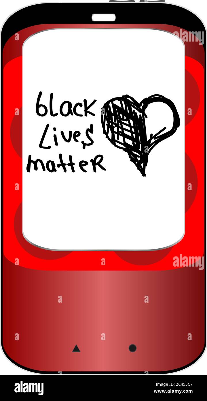 Black lives matter slogan. Hand drawn hearts. Anti racism and racial ...