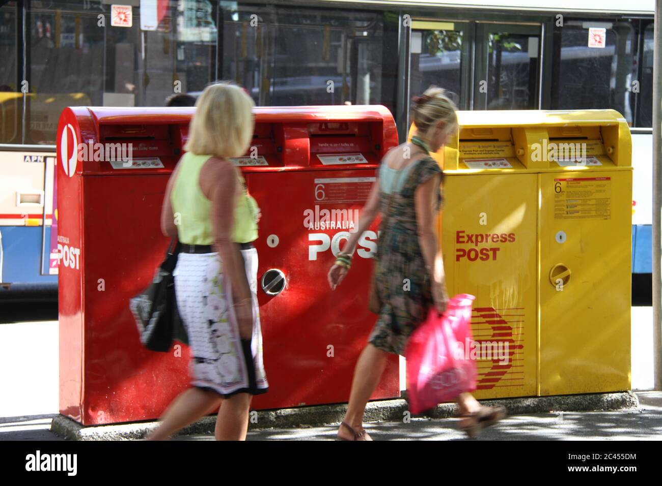 An Australia Post post box outside the QVB post office on Market Street ...