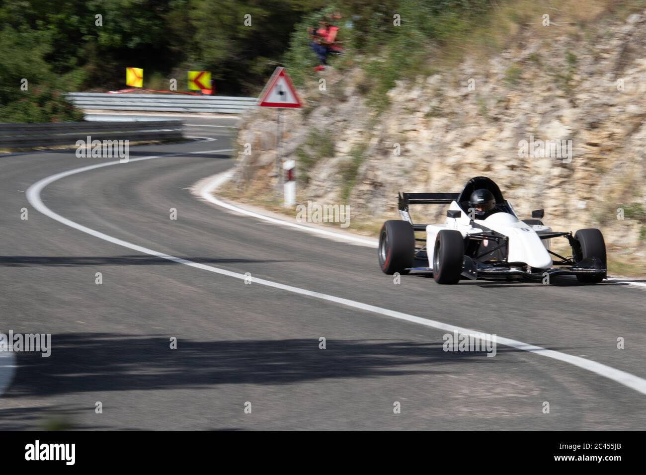 Skradin Croatia, June 2020 Green and black formula racecar seen from ...
