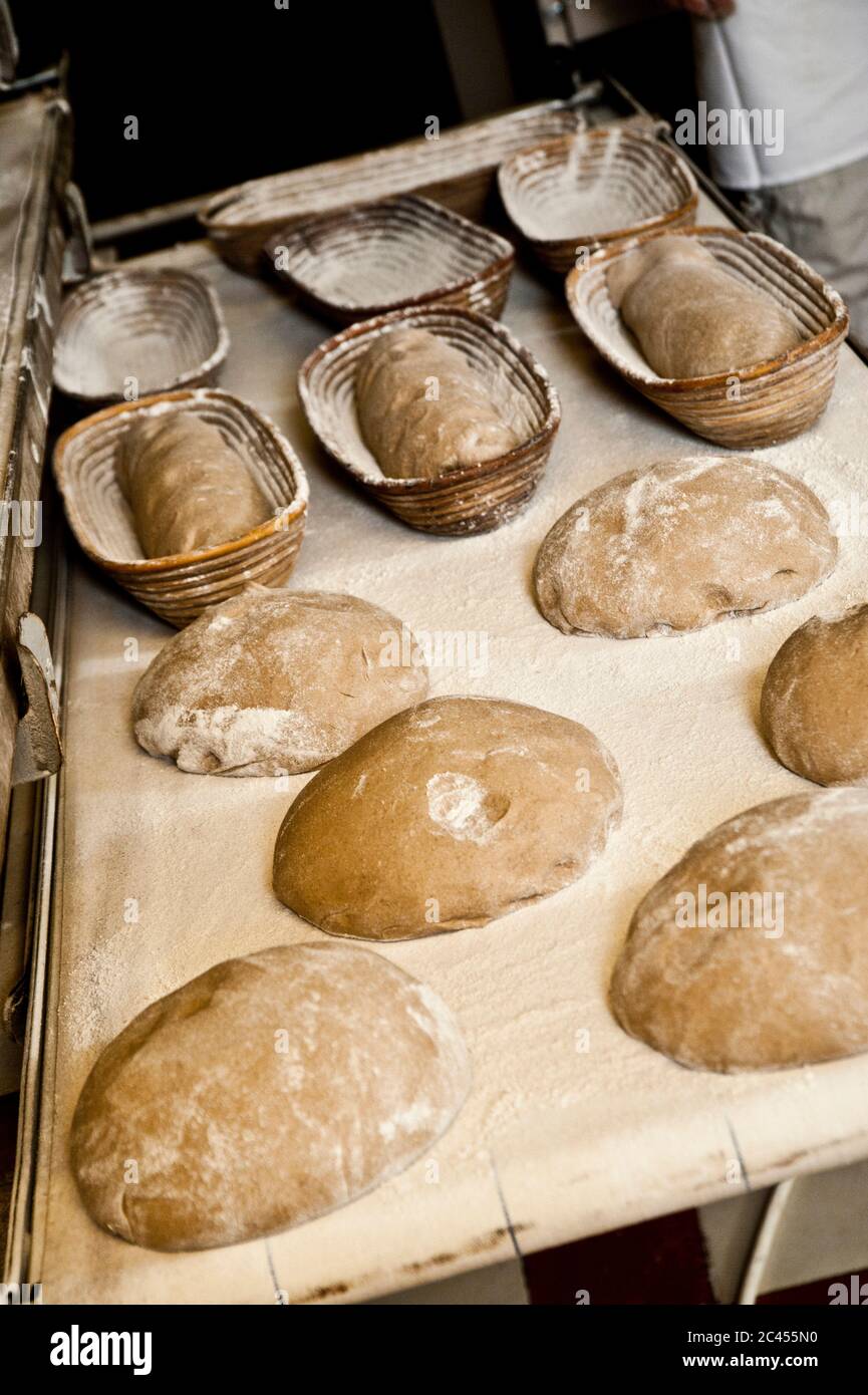 Baked breads in a bakery Stock Photo - Alamy